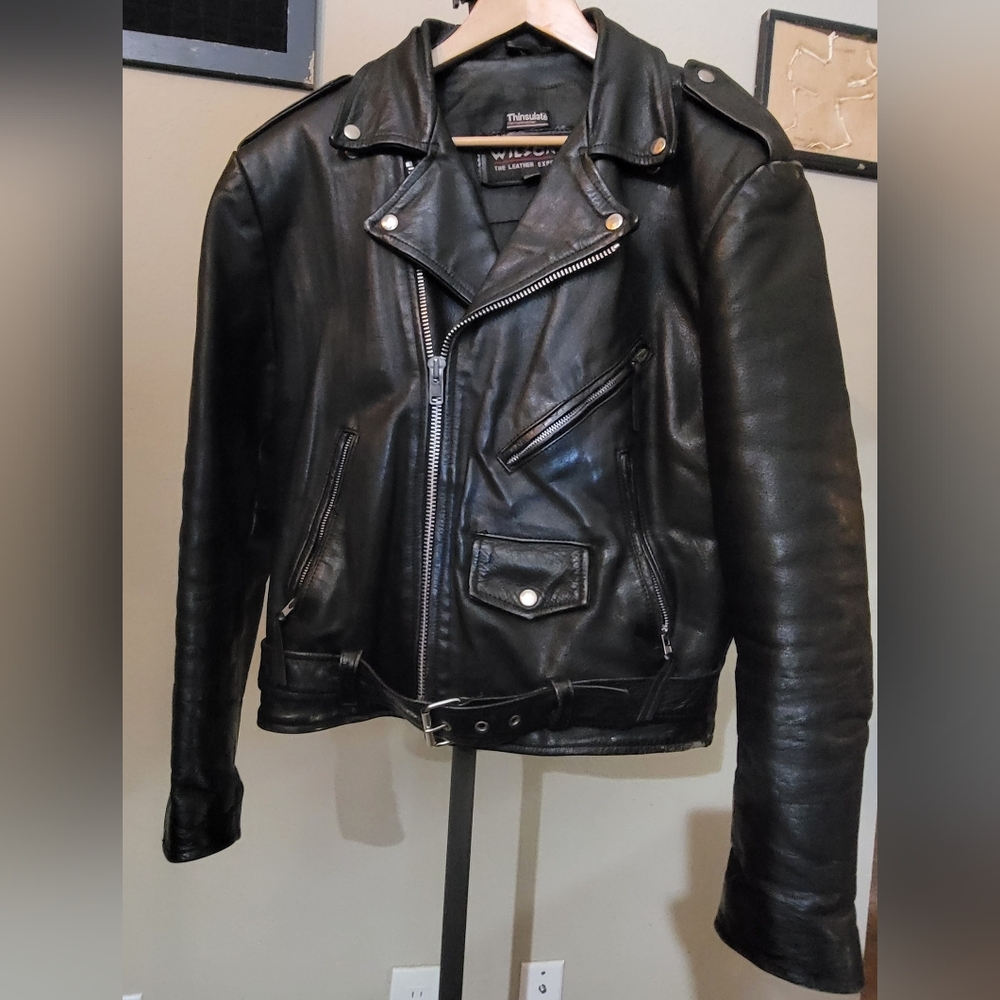 Vintage Wilsons Leather Motorcycle Jacket M - Gem